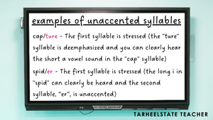 Teaching Unaccented Syllables — Tarheelstate Teacher