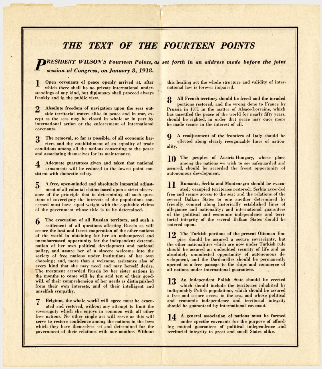 The Fourteen Points: Woodrow Wilson's Blueprint for Peace — Woodrow Wilson