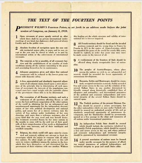 The Fourteen Points: Woodrow Wilson's Blueprint for Peace — Woodrow Wilson