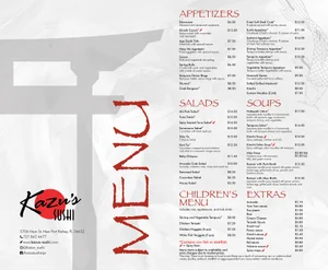 Menu — Kazu's Sushi
