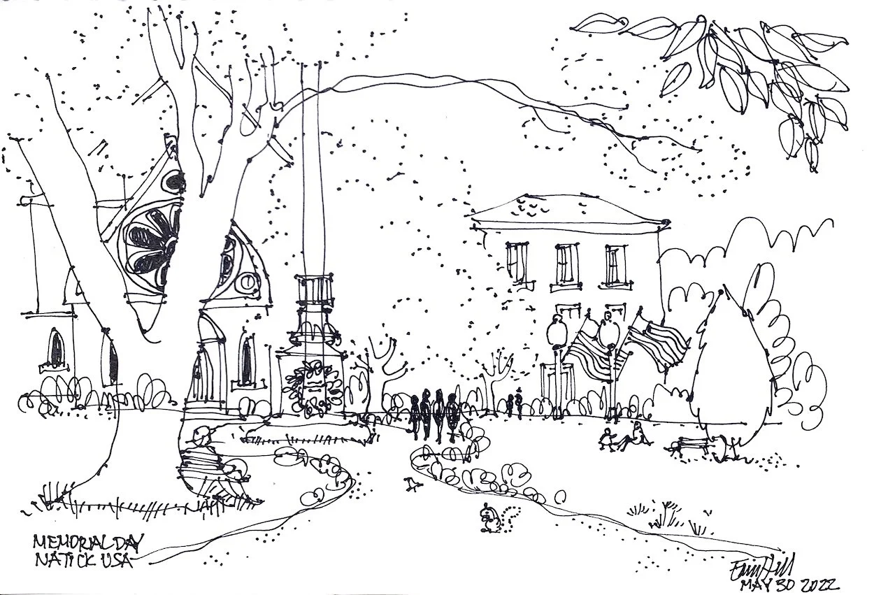 On the Common. New England. USA — Erin Hill Sketching