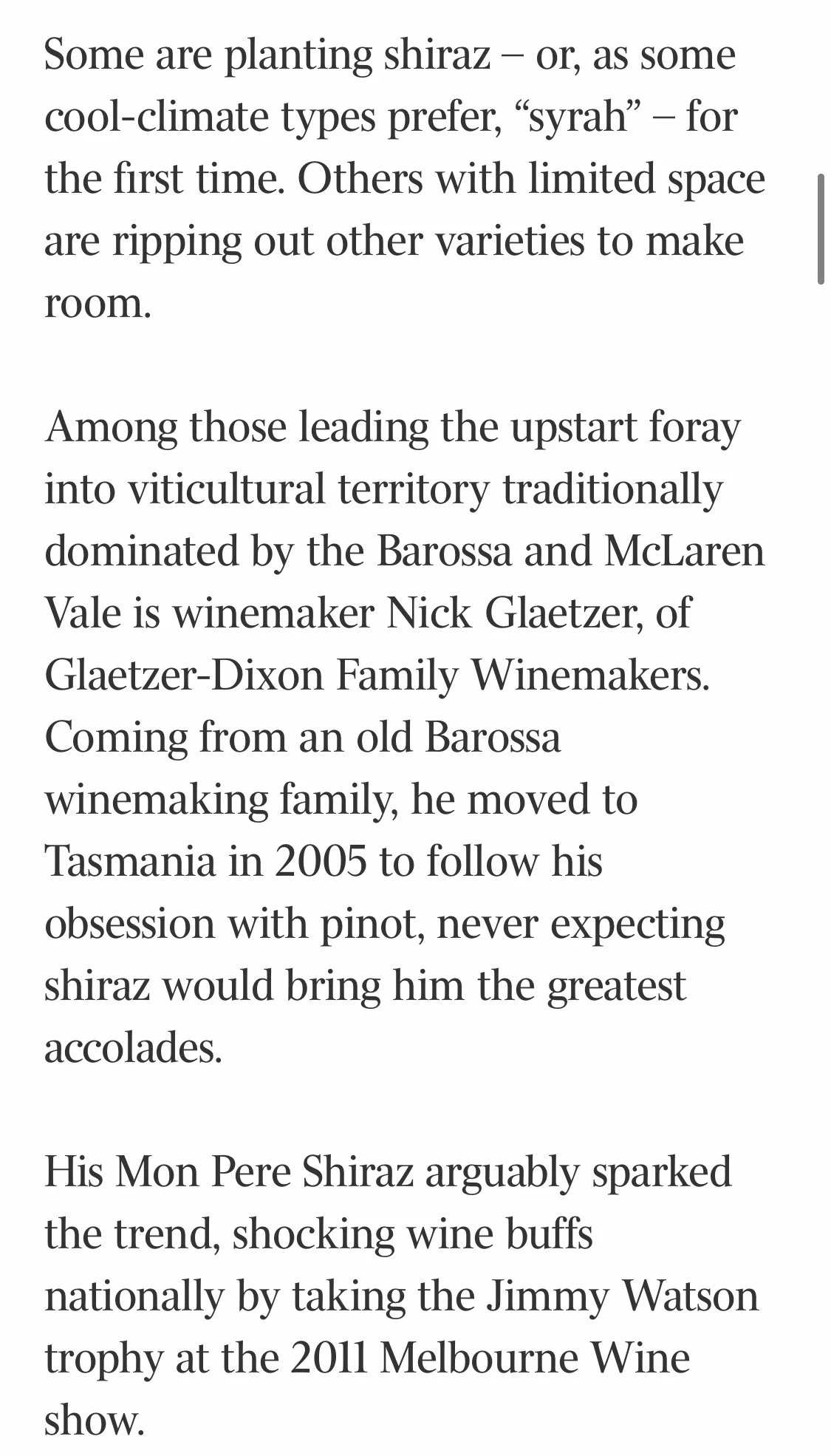 Media — Glaetzer-Dixon Family Winemakers