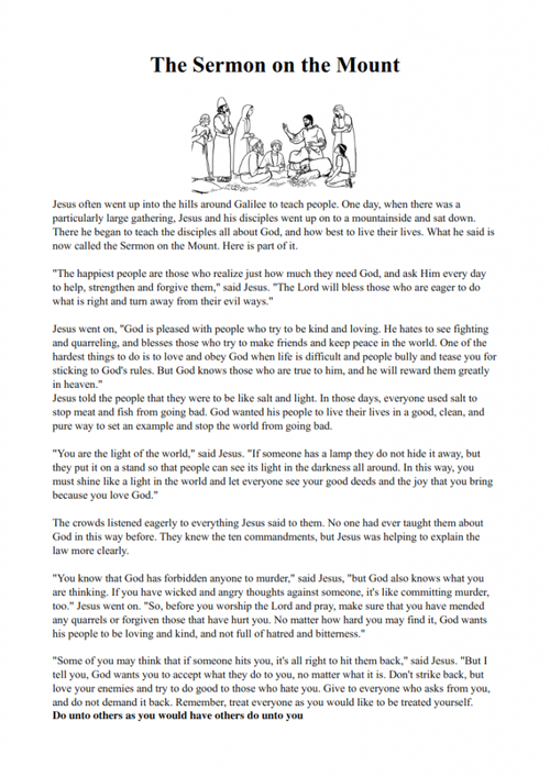 Lesson 13: The Golden Rule — Children's Ministry