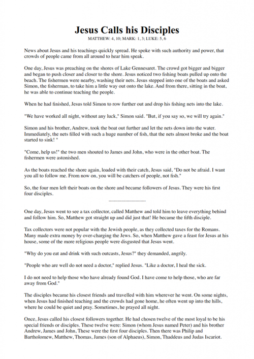 Lesson 11: Jesus and the 12 Disciples — Children's Ministry