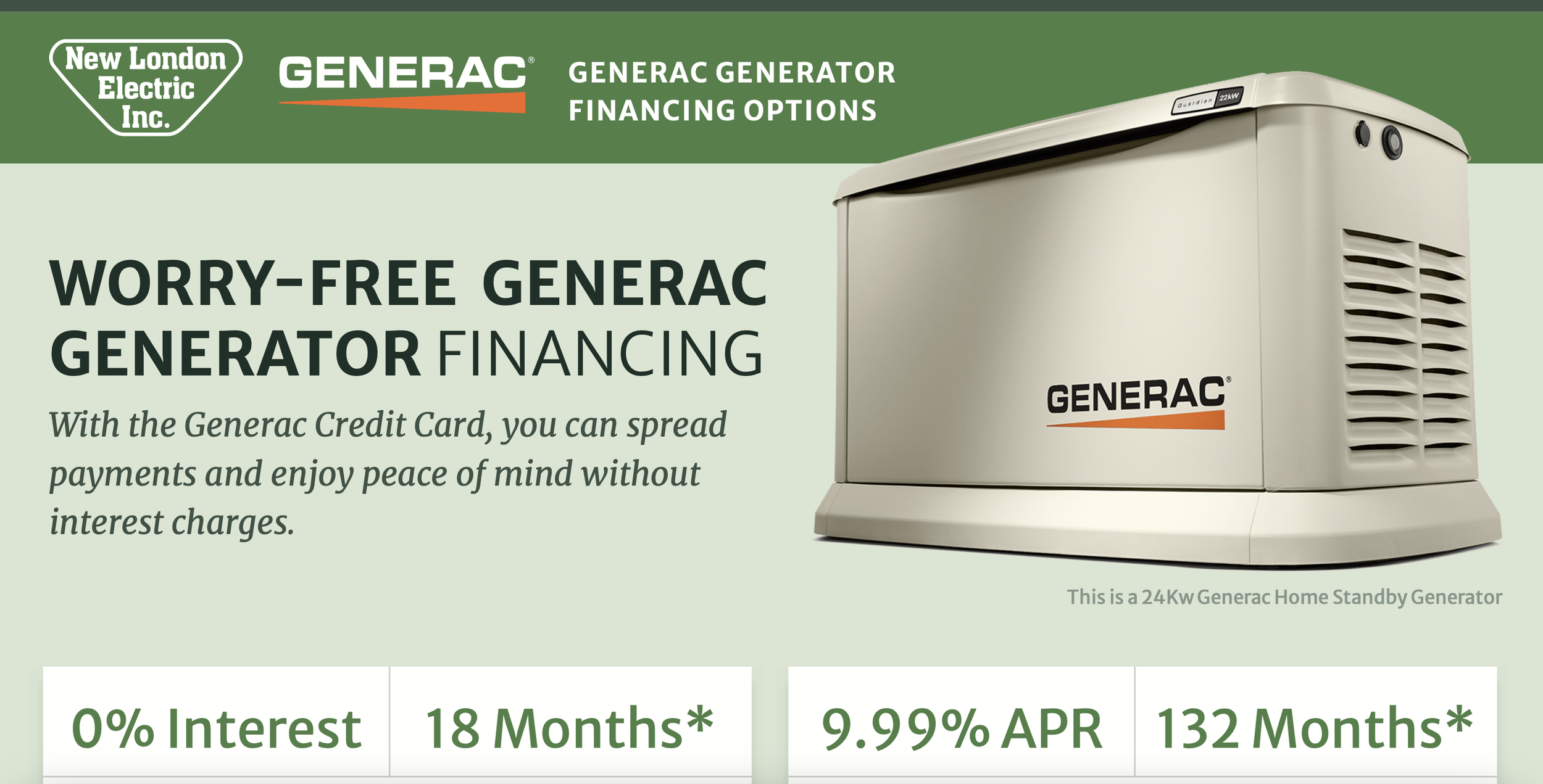 Generac Generator Financing — New London Electric