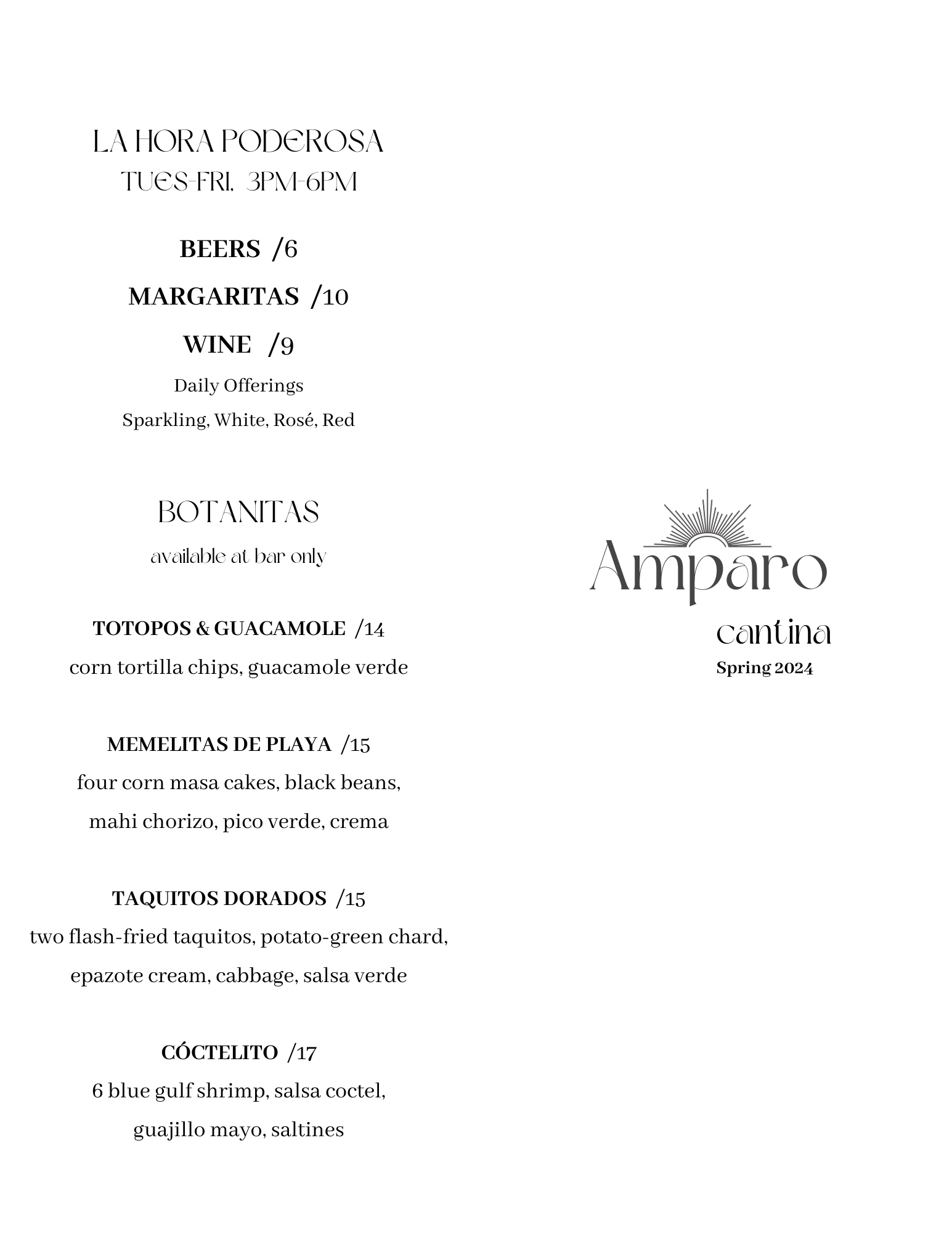 Bar and Happy Hour — Amparo Fondita