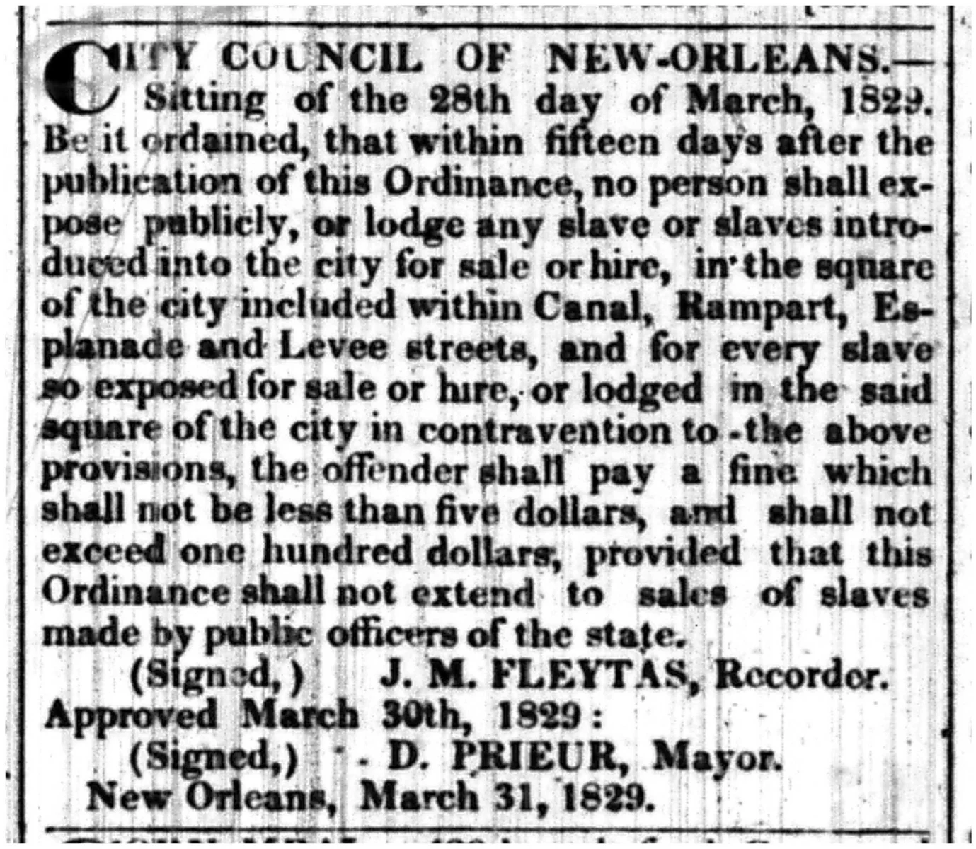NEW ORLEANS SLAVE TRADE MARKER TOUR & AUDIO GUIDE