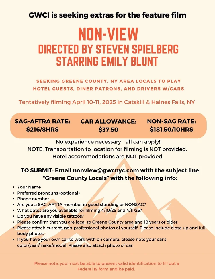 CASTING FOR FEATURE FILM NON-VIEW IN GREENE COUNTY, NY — GWCI On Location