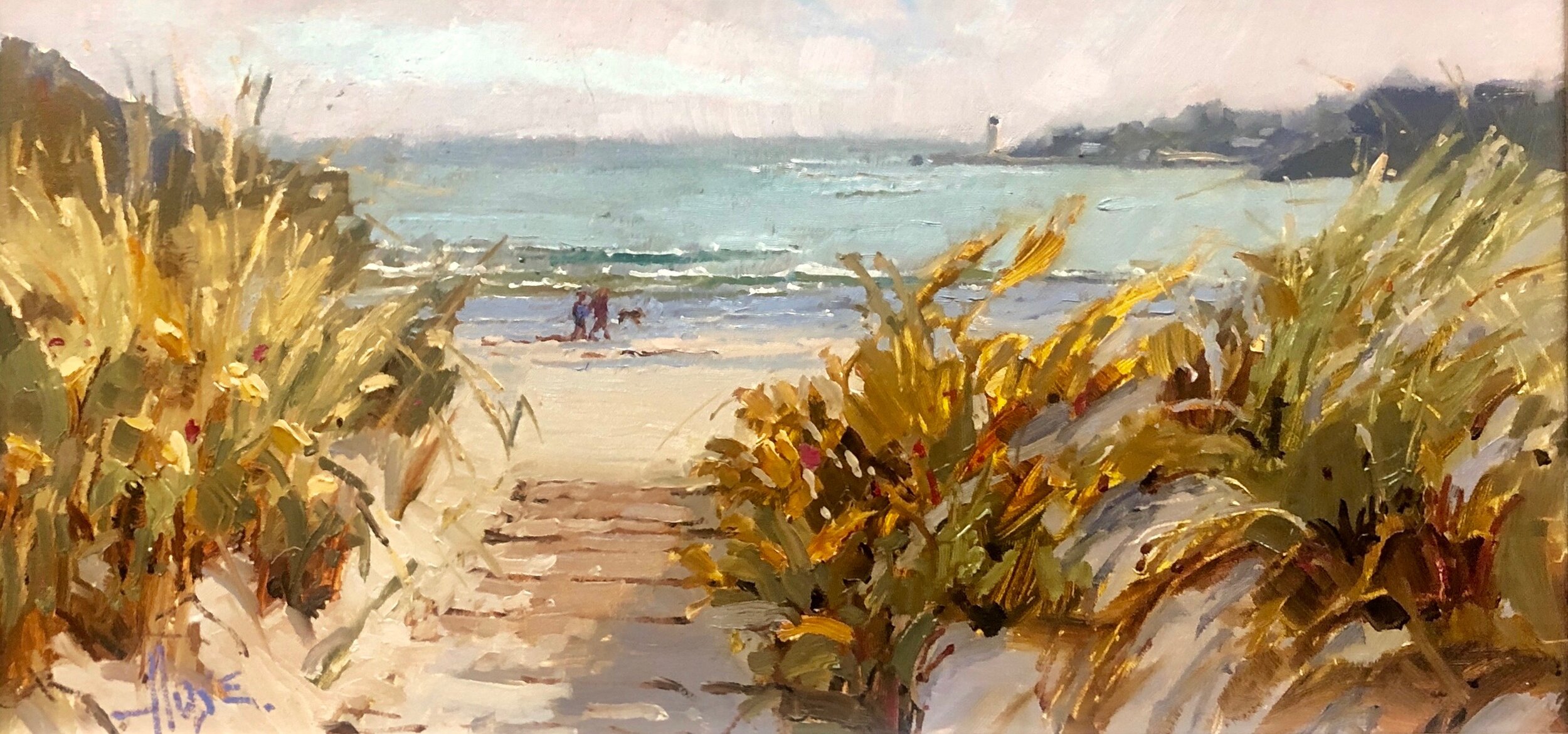 WINDSWEPT BEACH 8x16 — Huse Skelly Art Gallery - The Plein Air Gallery