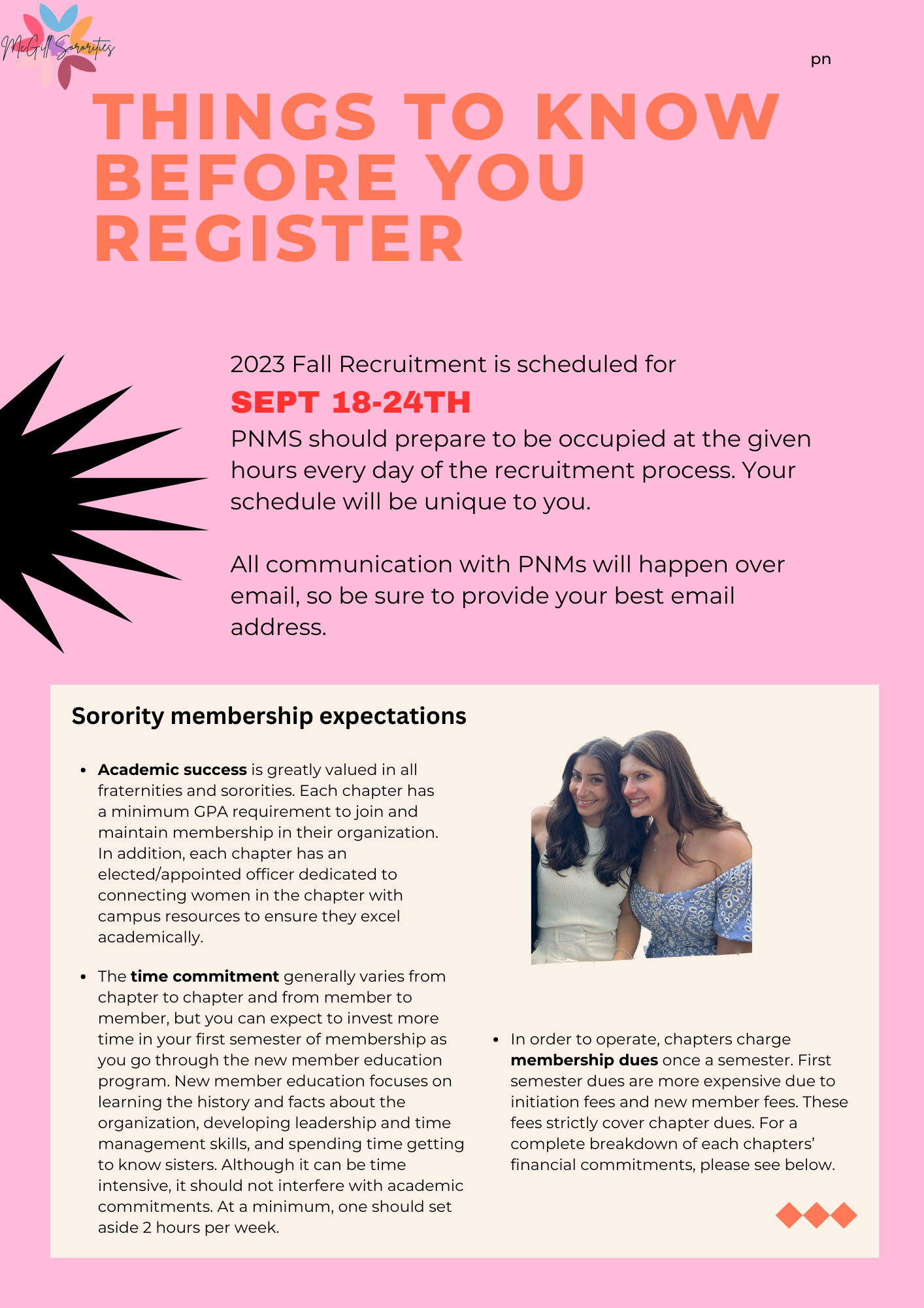 Fall Recruitment Process — McGill Sororities