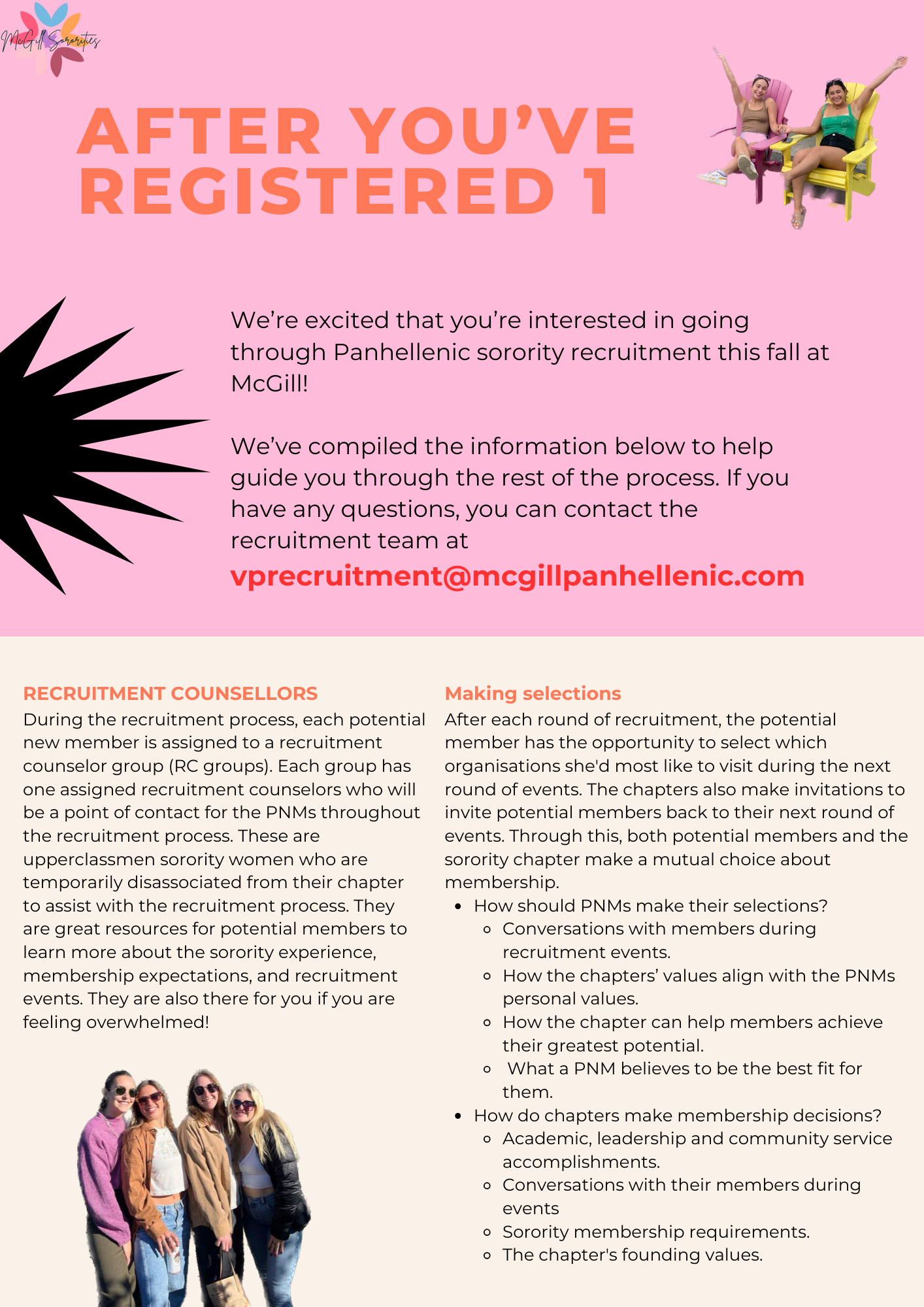 Fall Recruitment Process — McGill Sororities