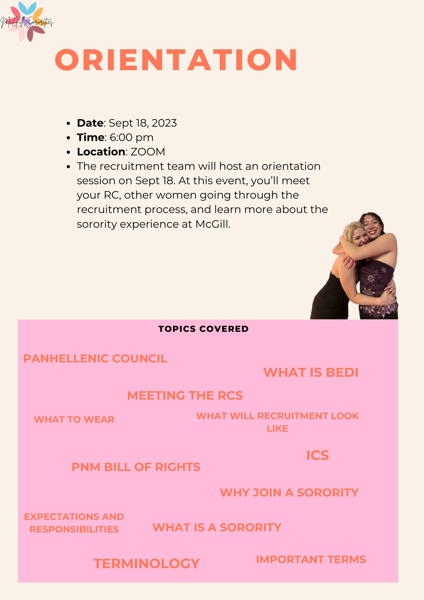 Fall Recruitment Process — McGill Sororities