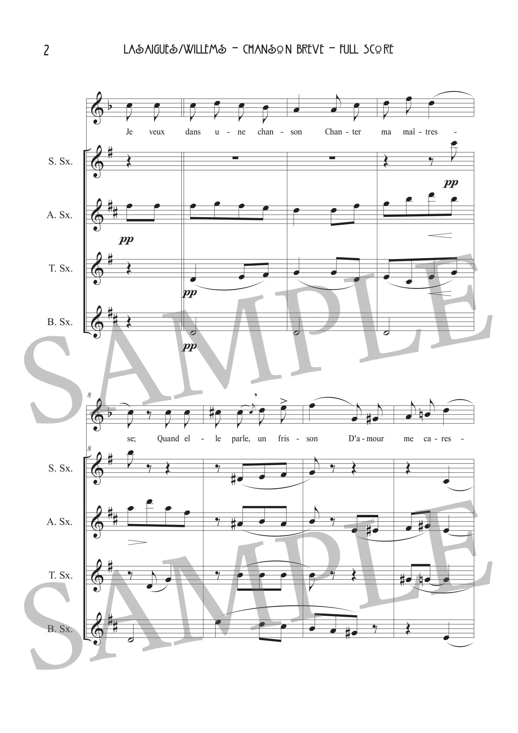 Jules Lasaigues - Chanson Breve — Willemsmusiik