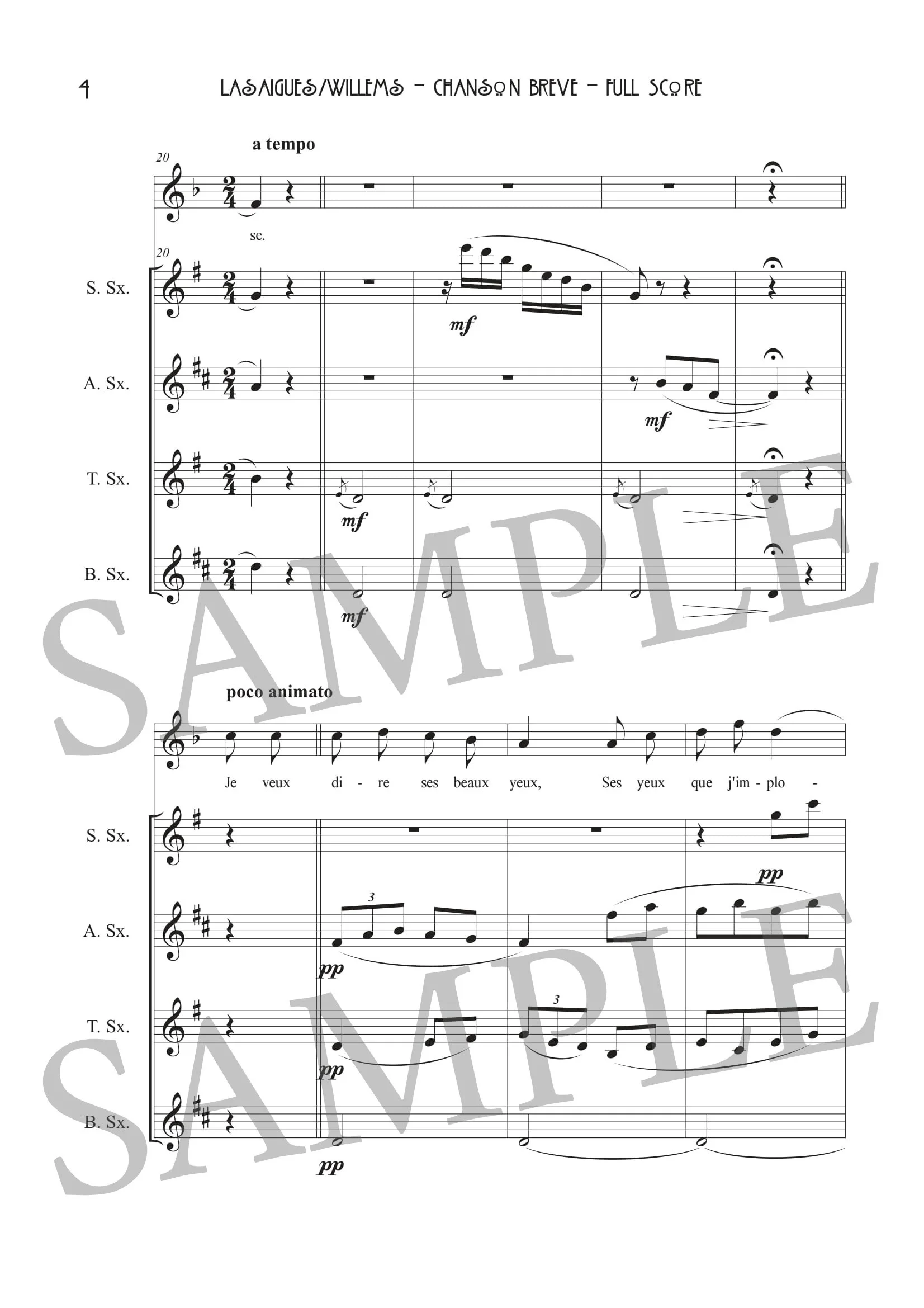 Jules Lasaigues - Chanson Breve — Willemsmusiik