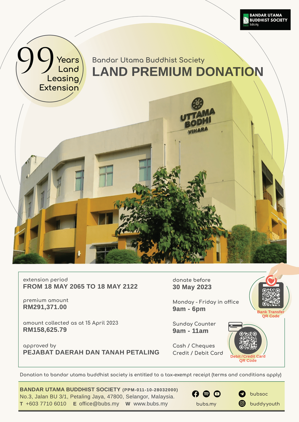 BUBS Land Premium — Bandar Utama Buddhist Society