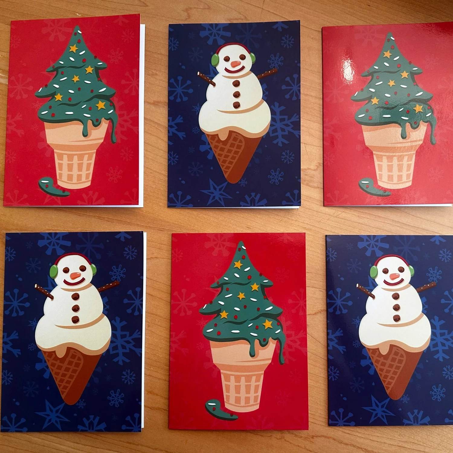 Christmas Tree Snowman Ice Cream
