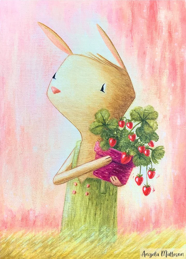 Strawberry Bunny — Angela Matteson Illustration