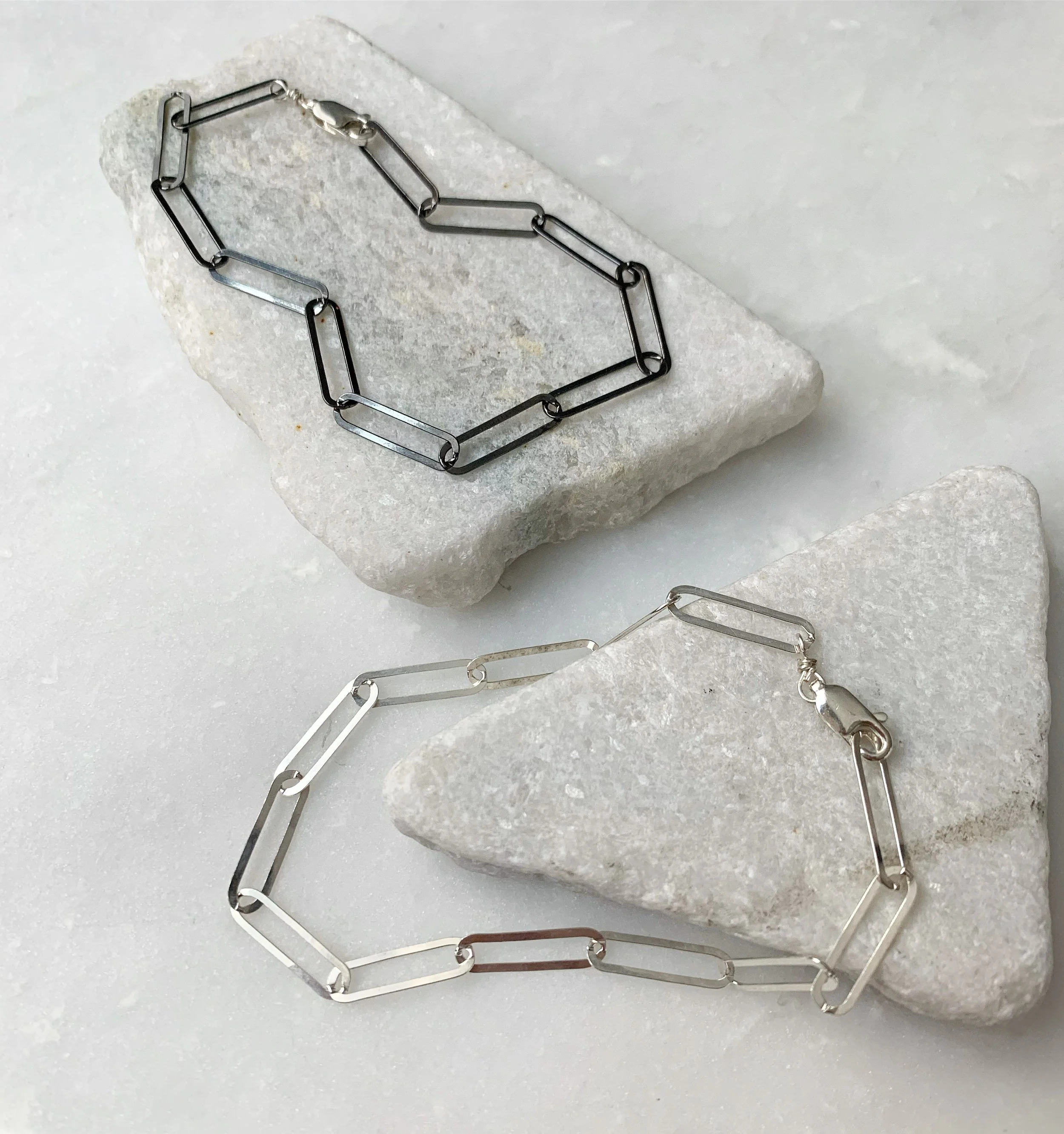 Slim paperclip chain bracelet — Rach B Jewelry