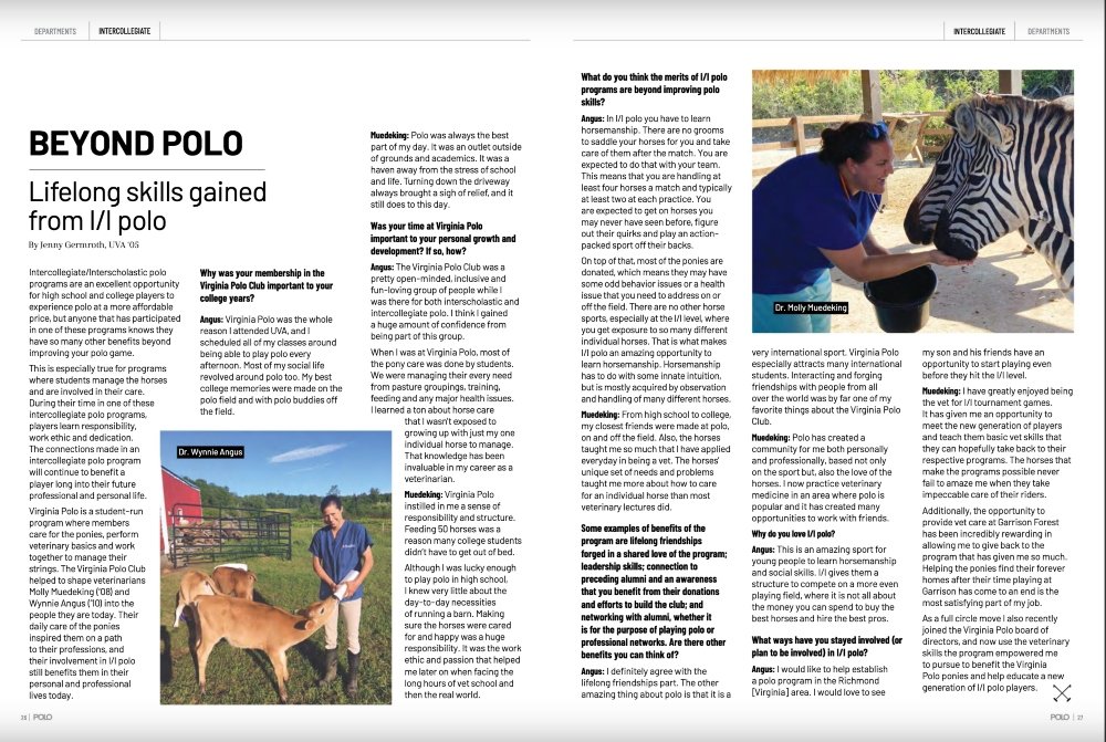 Virginia Polo in the USPA's POLO Magazine! — Virginia Polo