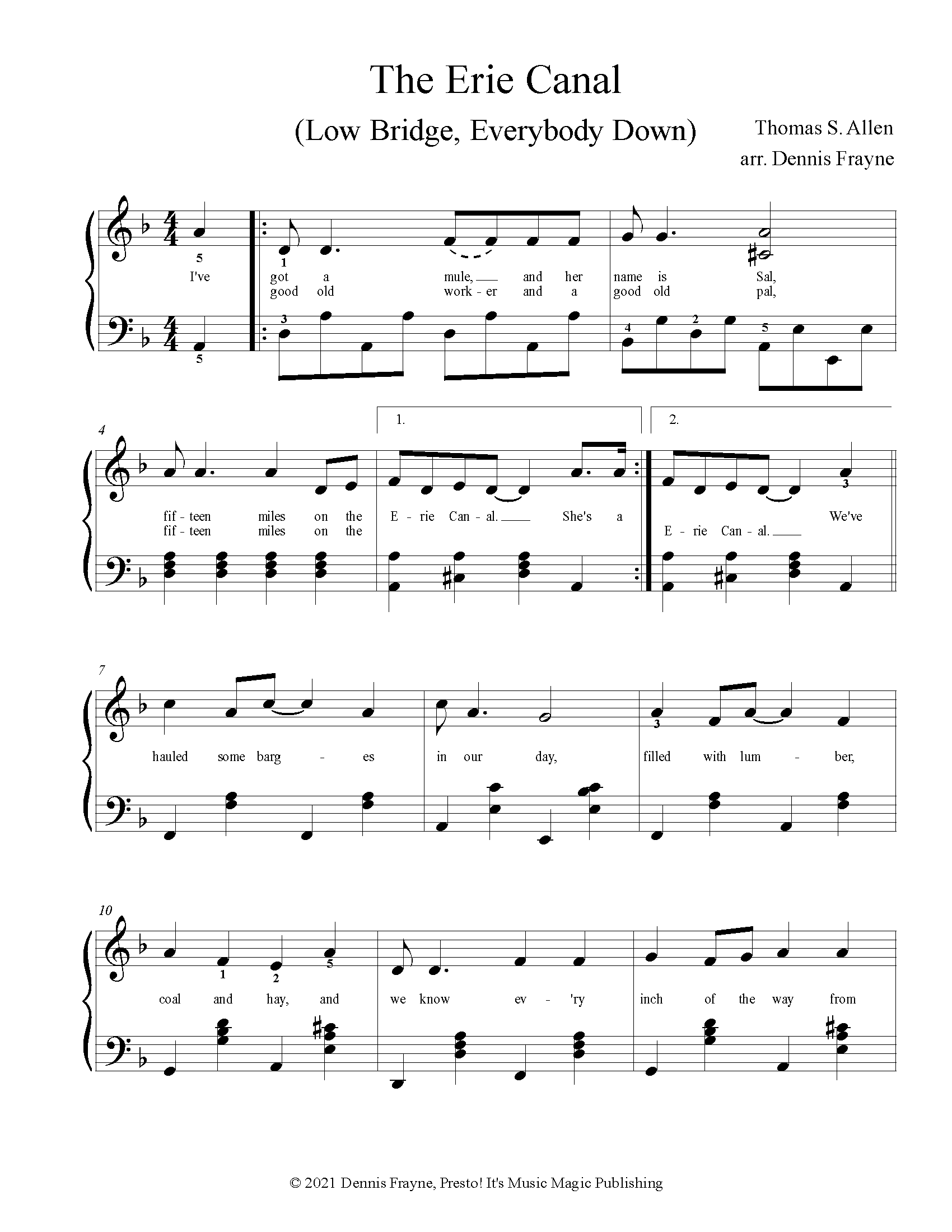 The Erie Canal (Low Bridge, Everybody Down) — Presto! It's Music Magic ...