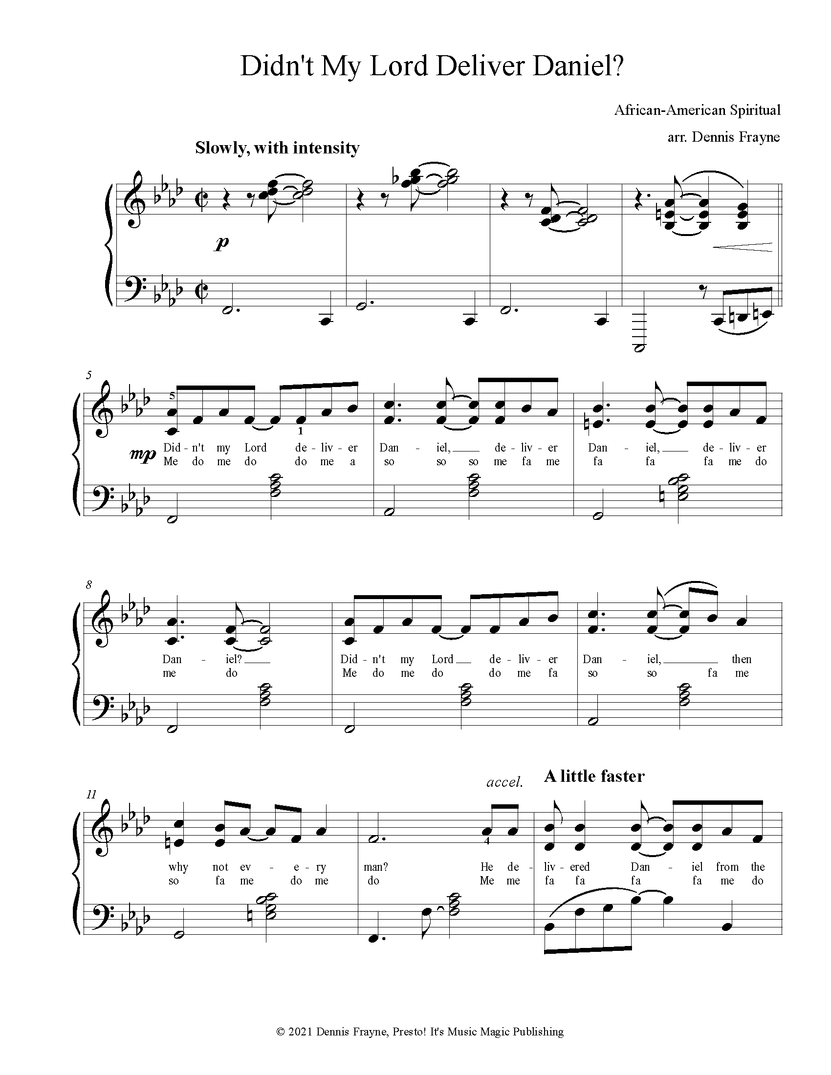 Didn't My Lord Deliver Daniel? — Presto! It's Music Magic Publishing