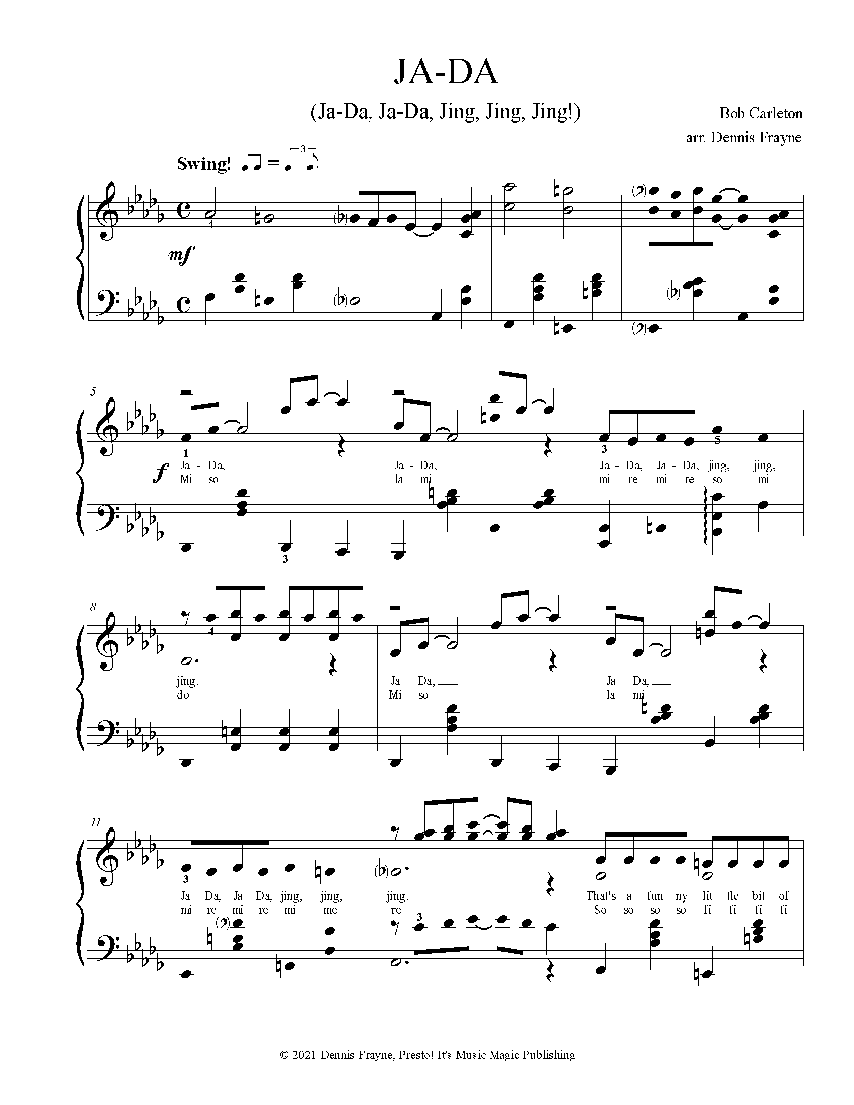 JA-DA (Ja-Da, Ja-Da, Jing, Jing, Jing!) — Presto! It's Music Magic ...