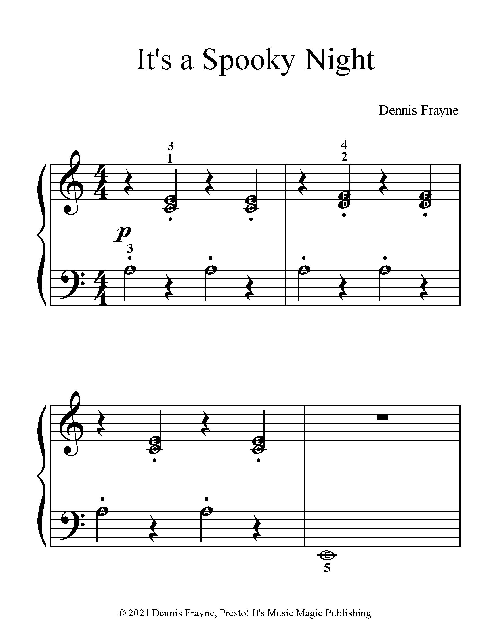 It's a Spooky Night — Presto! It's Music Magic Publishing