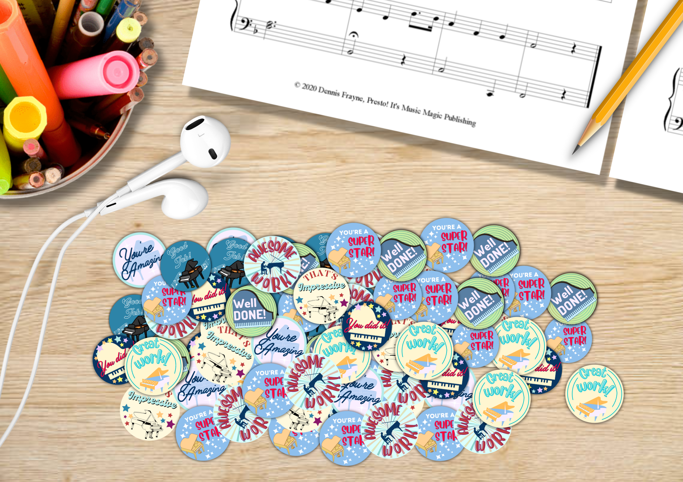 Piano (Grand Piano) JEM 1 - Digital Template (PDF), 3/4 inch Round ...
