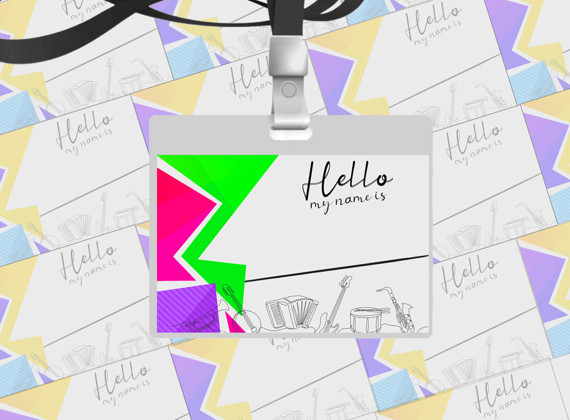 Musical Instruments Colored JBB 2 - 40 Name Tags (5 Sheets of 8), 2-1/3 ...