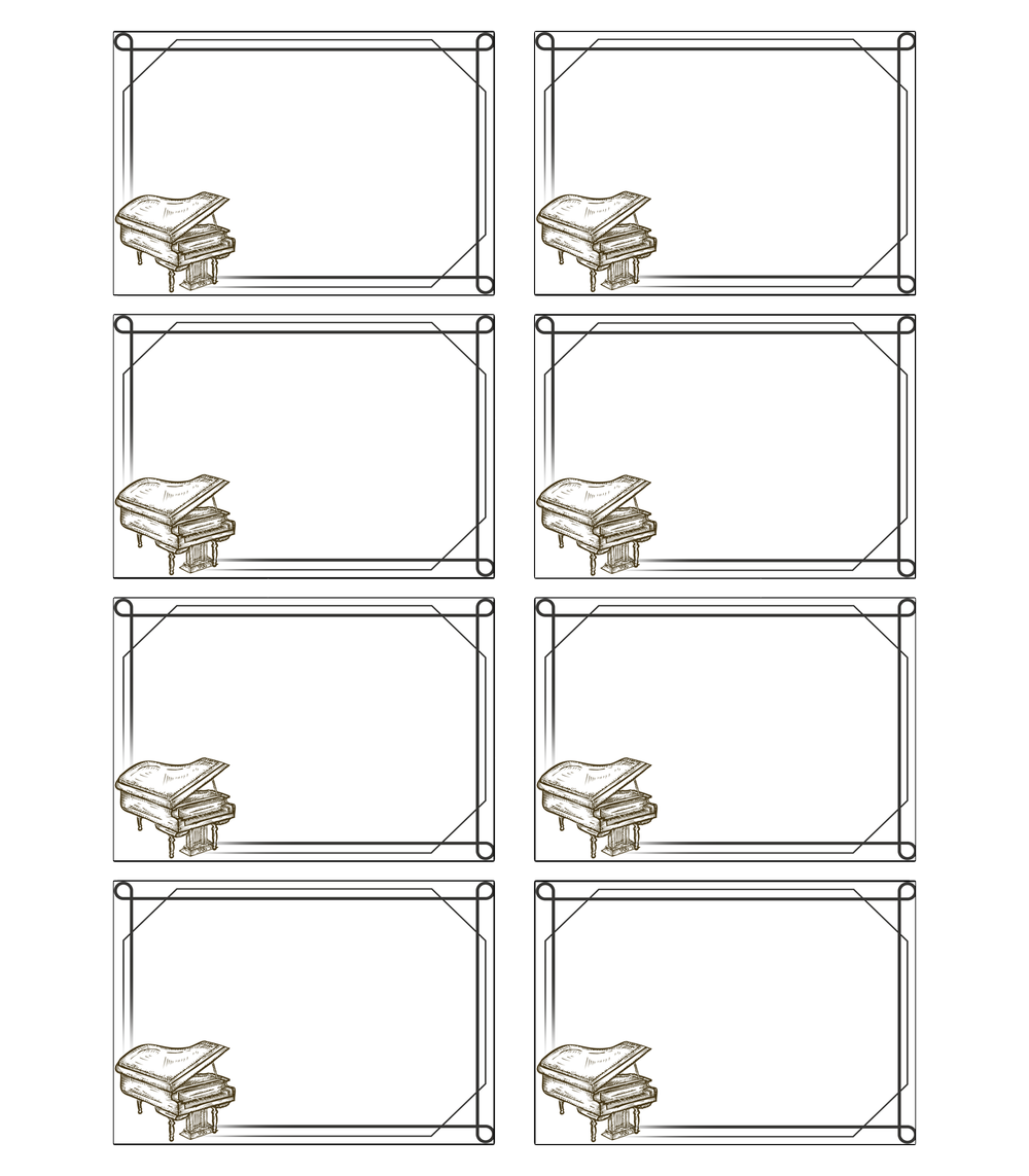 Piano Template Printable