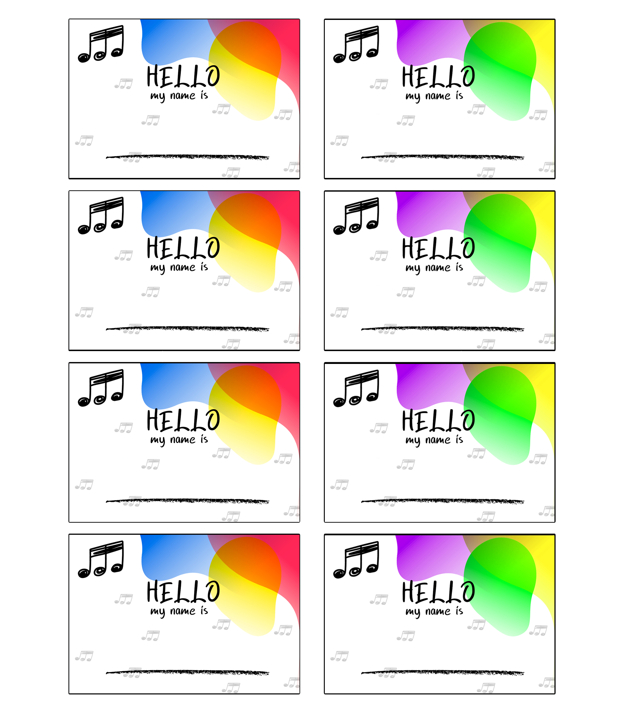 3 Sixteenths Note Colored JBB 1 - Digital Template (PDF), 2-1/3 x 3-3/8 ...