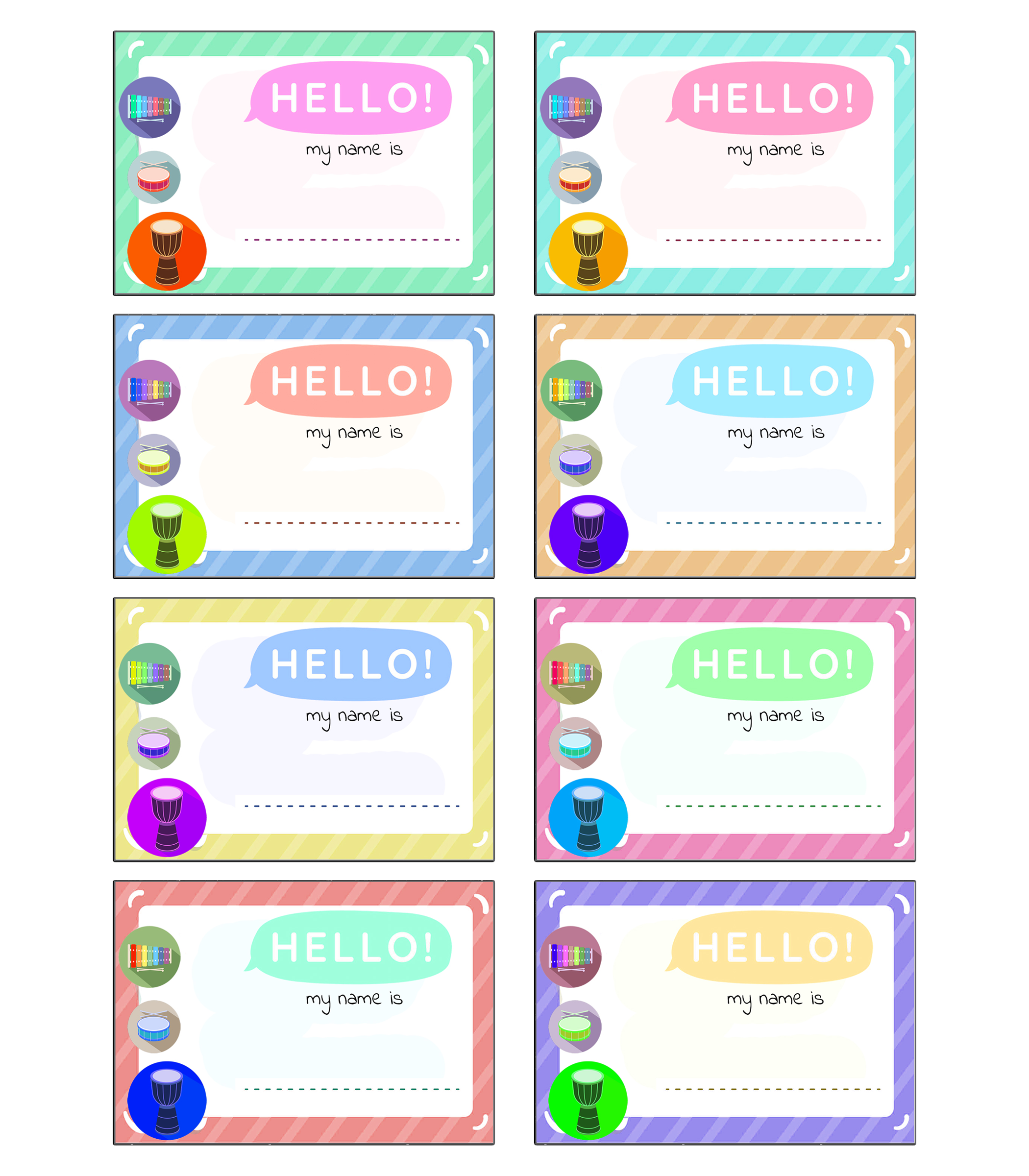 Percussion Colored JBB 1 - Digital Template (PDF), 2-1/3 x 3-3/8 inch ...