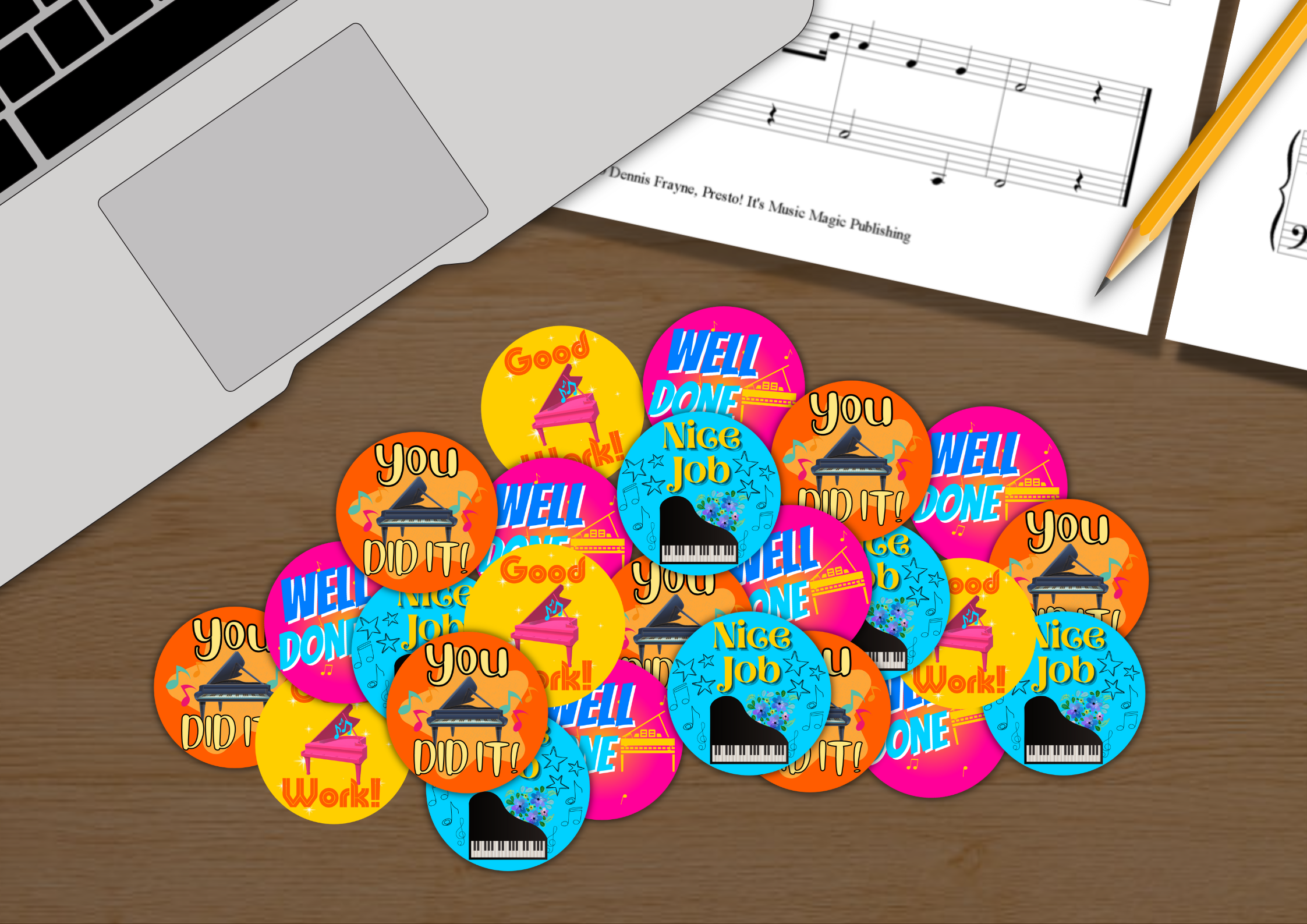 Grand Piano JEM 1 - Digital Template (PDF), 1.5 inch Round — Presto! It ...