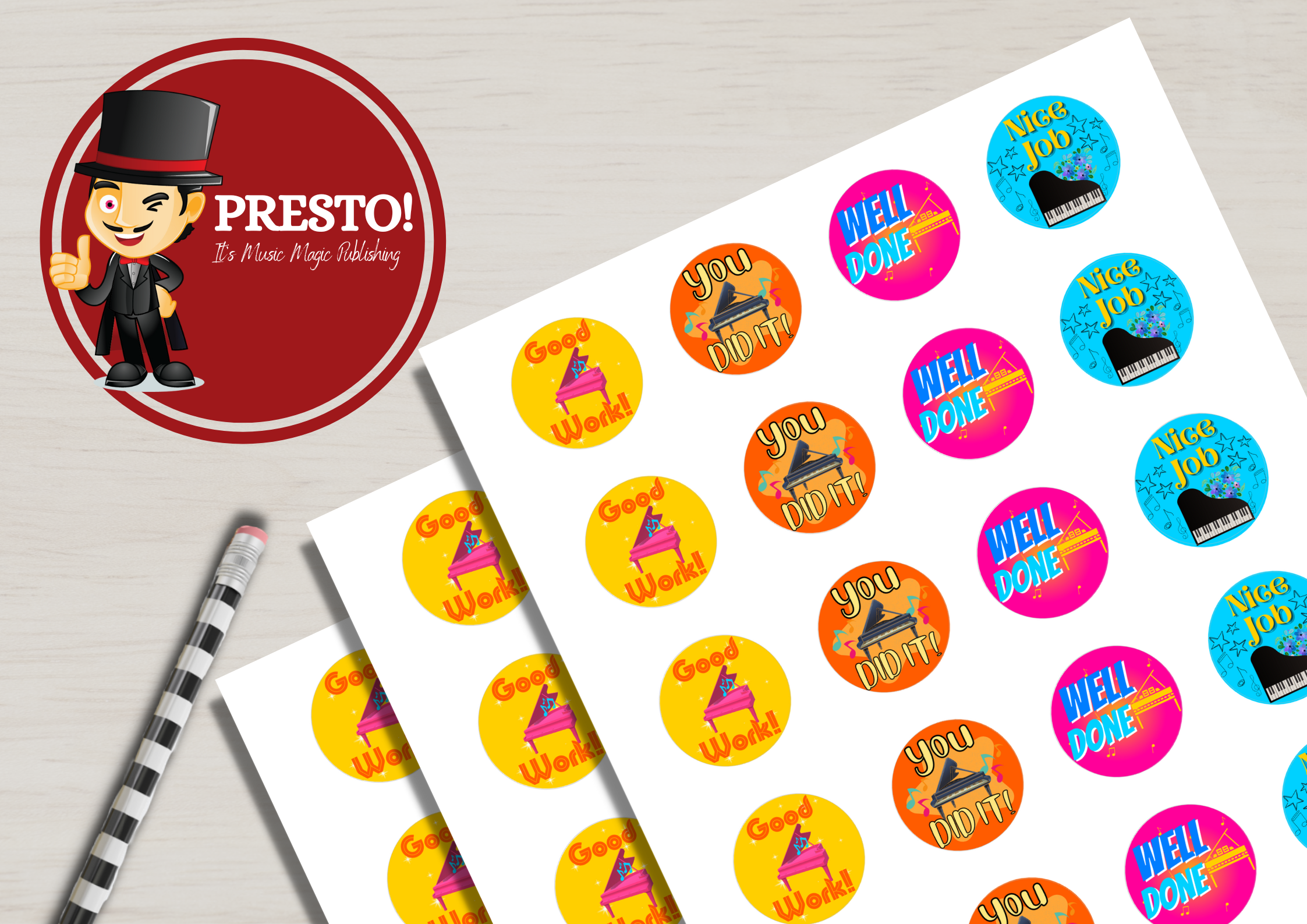 Grand Piano JEM 1 - Digital Template (PDF), 1.5 inch Round — Presto! It ...