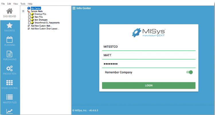 MISys Manufacturing – Accessing the MISys EXT web app through the MISys ...