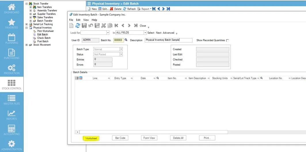 Doing a Physical Inventory - Step 2 : Loading Inventory Batches (Using ...