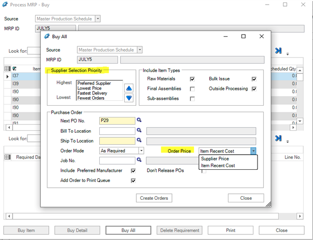 MISys Manufacturing – MRP Purchase Order Item Pricing. — Central ...
