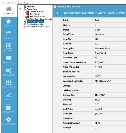 MISys Manufacturing – Quickly find data using MISys Charts and Drill ...