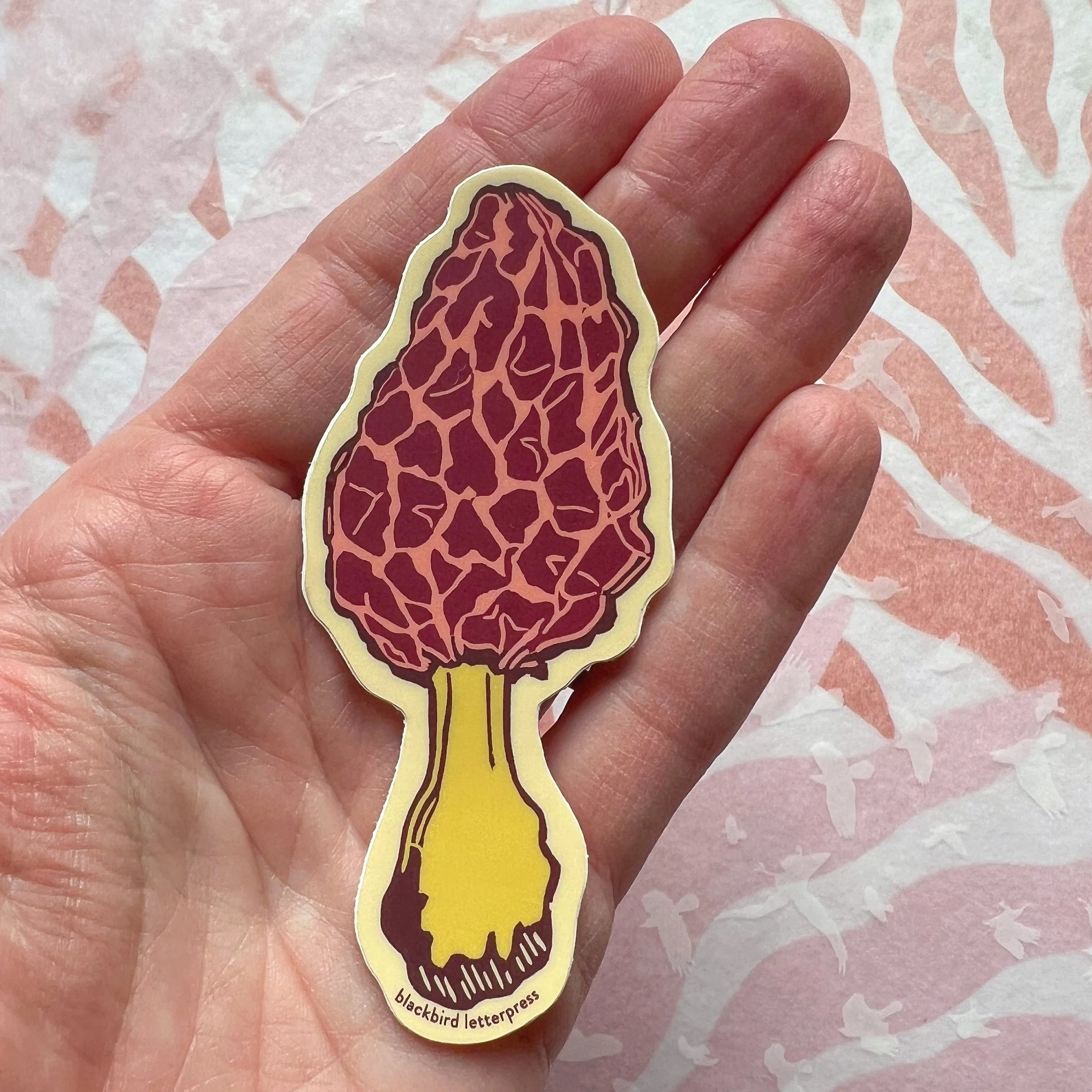 morel mushroom sticker — Blackbird Letterpress Wholesale