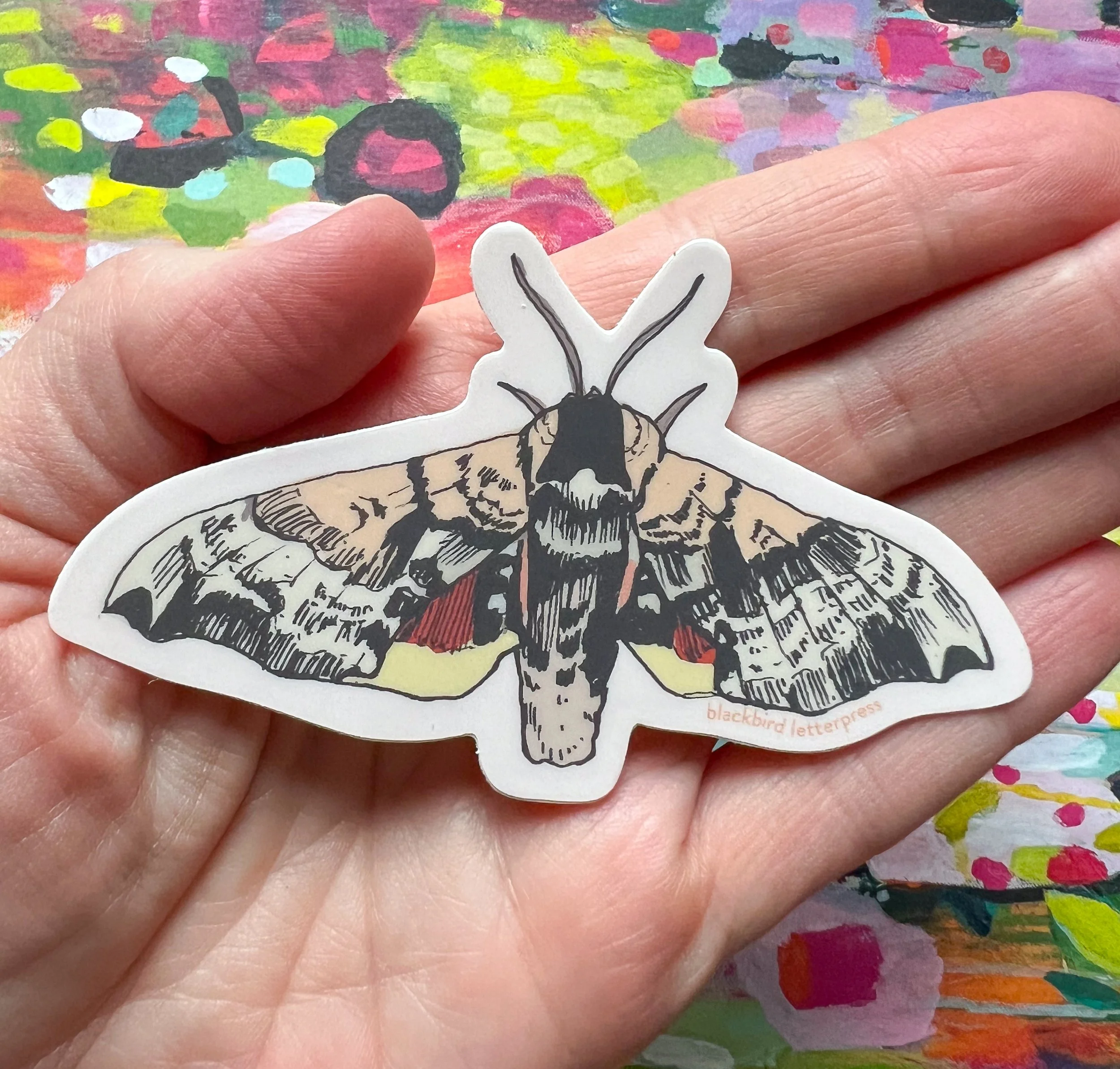 sphinx moth sticker — Blackbird Letterpress Wholesale