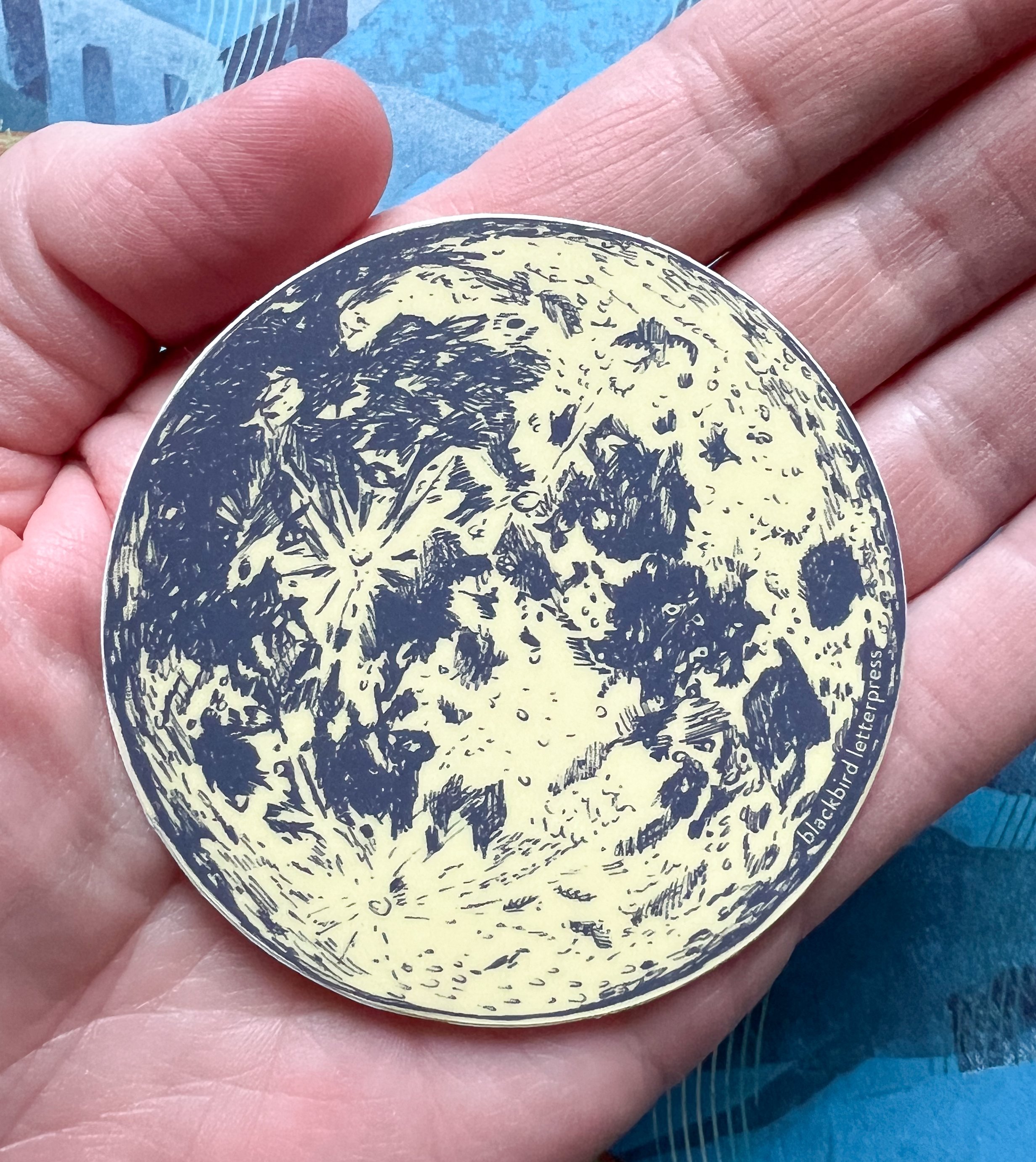 full moon sticker — Blackbird Letterpress Wholesale