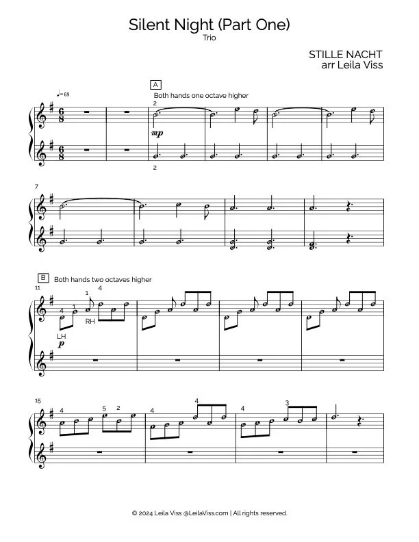 Silent Night Trio [Studio License] — Leila Viss, 88PK