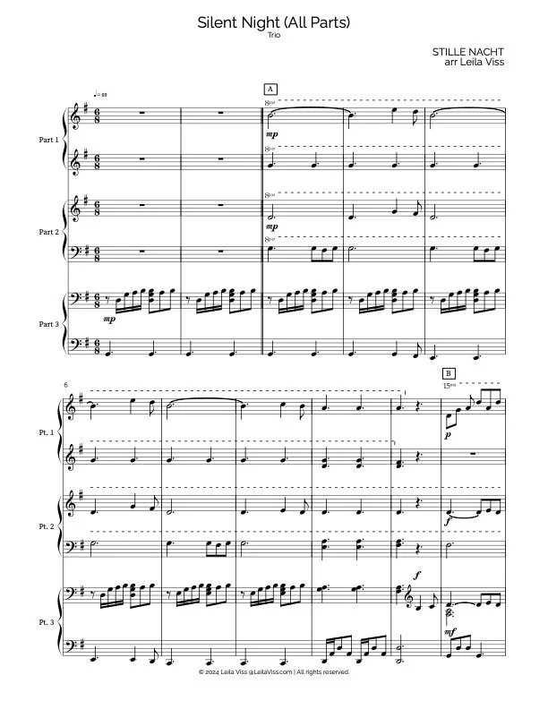 Silent Night Trio [Studio License] — Leila Viss, 88PK