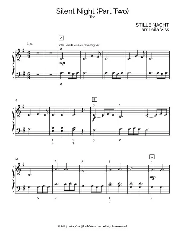 Silent Night Trio [Studio License] — Leila Viss, 88PK