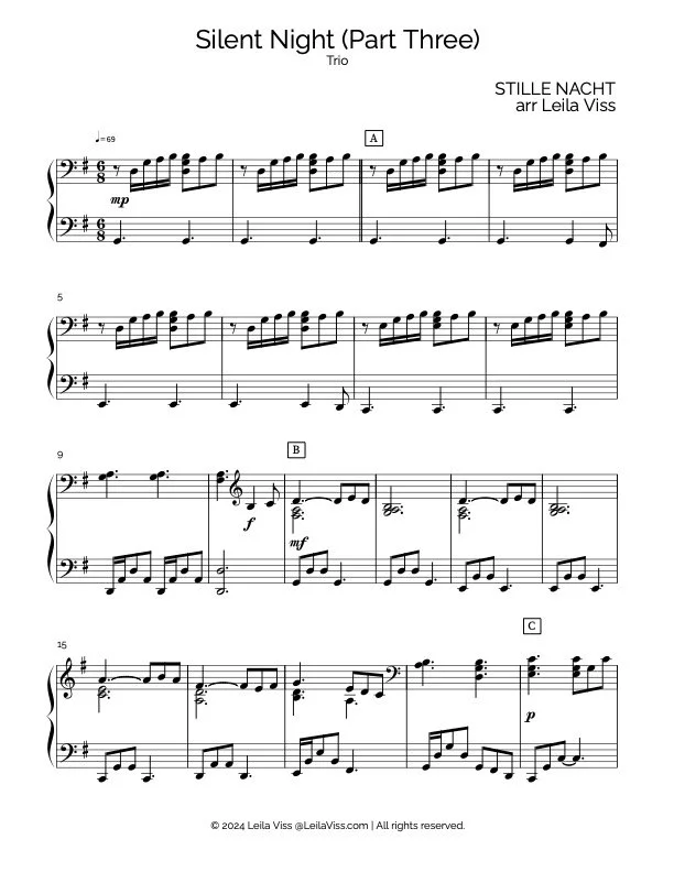Silent Night Trio [Studio License] — Leila Viss, 88PK