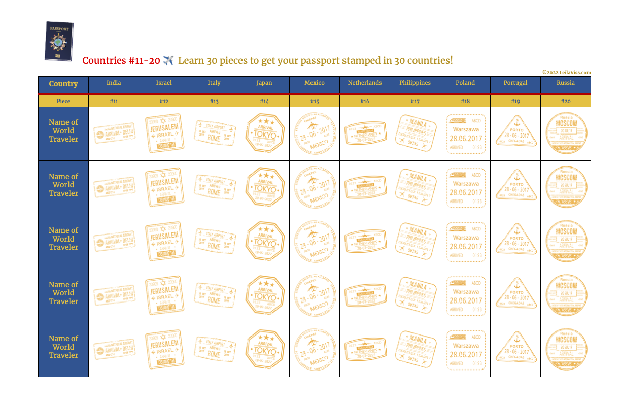 Passport to Music Digital OR Printable Badge Boards & Expedition Charts ...