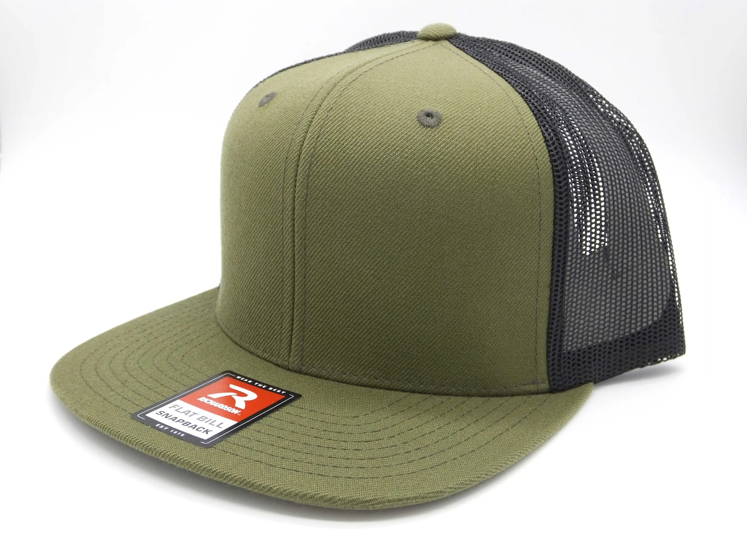 Laser etched and cut leather patches on hats. Trucker, flat brim, 7 panel, Richardson. — HALF ...