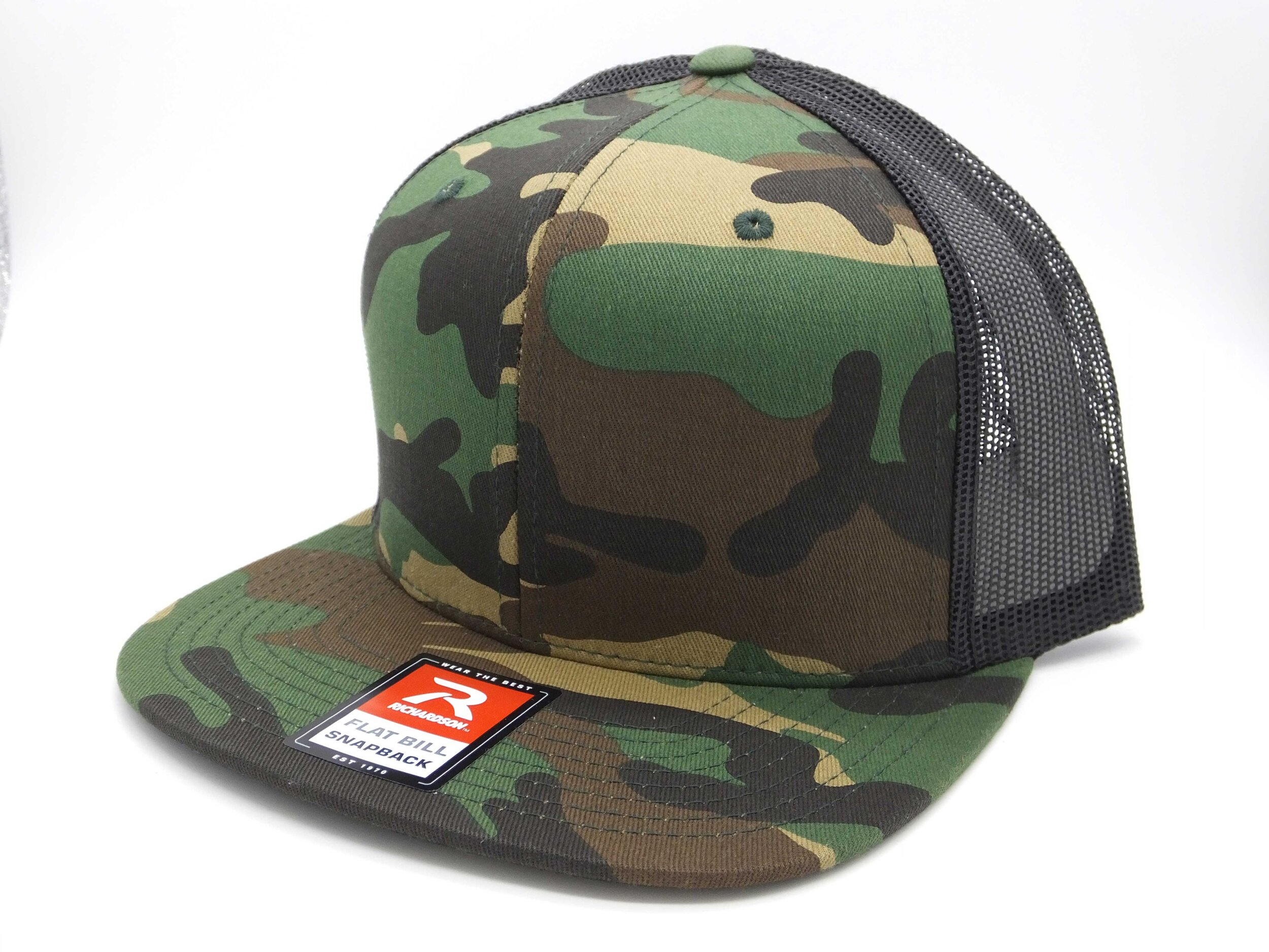 Laser etched and cut leather patches on hats. Trucker, flat brim, 7 ...