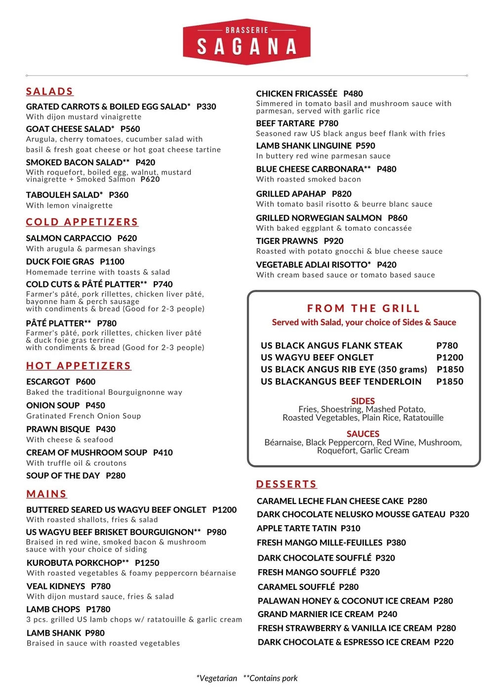 Health form filled — Brasserie Sagana