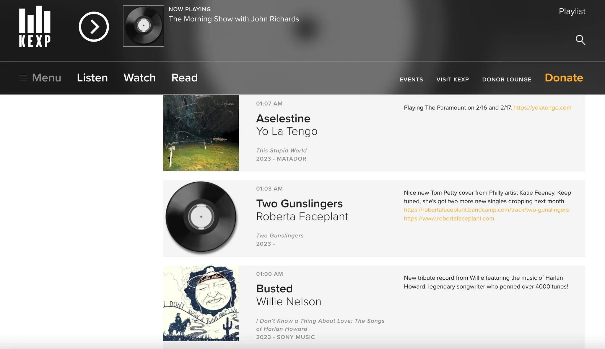 LISTEN: "Two Gunslingers" on KEXP 90.3, WXPN 88.5 and more — Roberta Faceplant